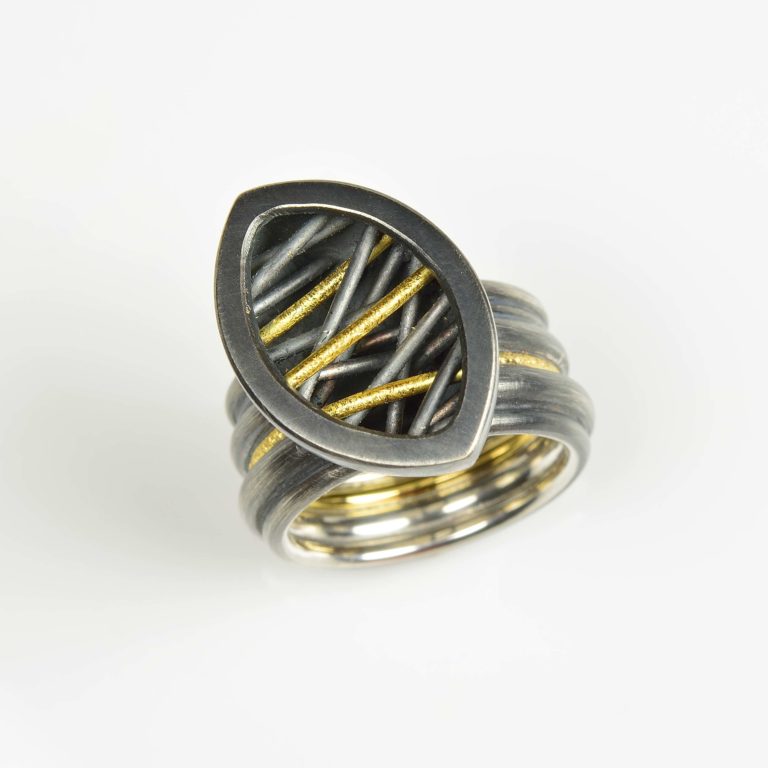 sterling silver and 22ct gold ring - mh goldsmith